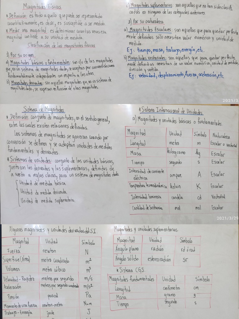 1.pdf. Magnitudes. Unidades de Medida - Ecuación Dimensional | PDF
