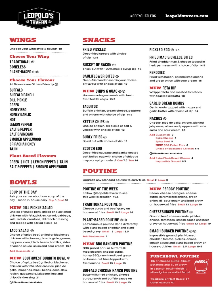 Leopolds Main Menu April 2023 MB | PDF | Hamburgers | French Fries