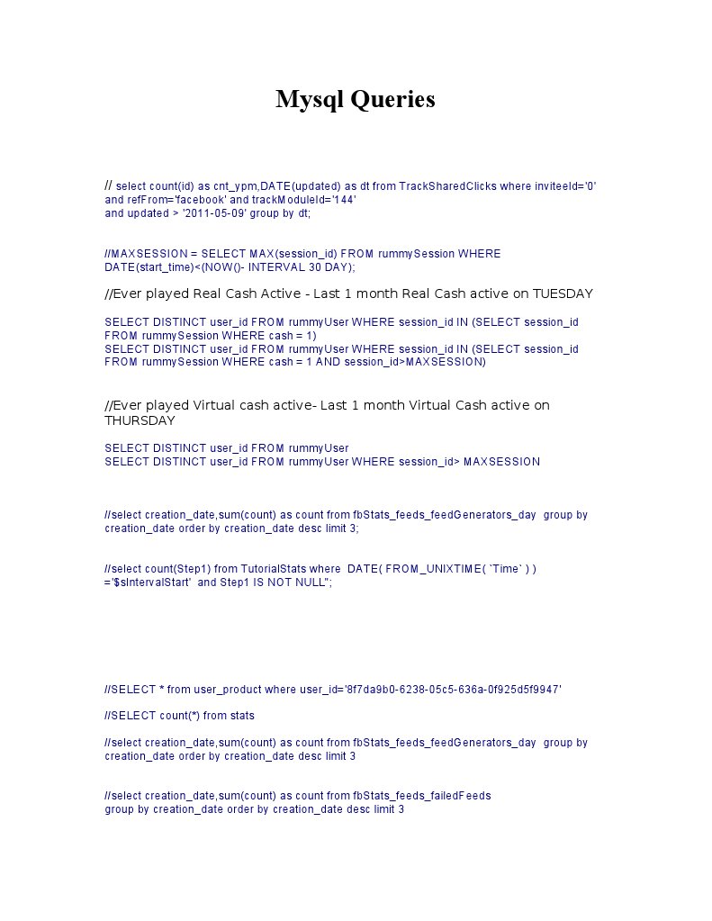 Mysql Queries | PDF | Data Management | Databases Mysql Queries | PDF | Data Management | Databases