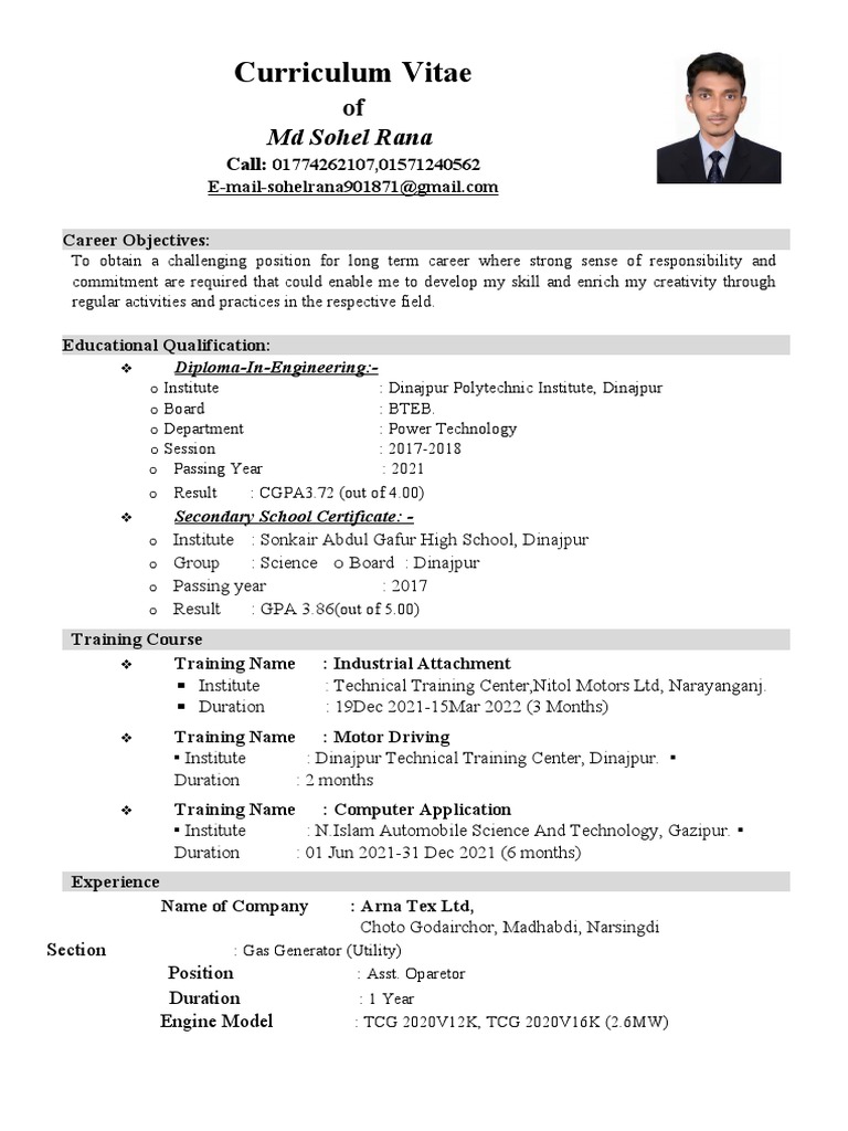CV of Sohel Rana Update | PDF