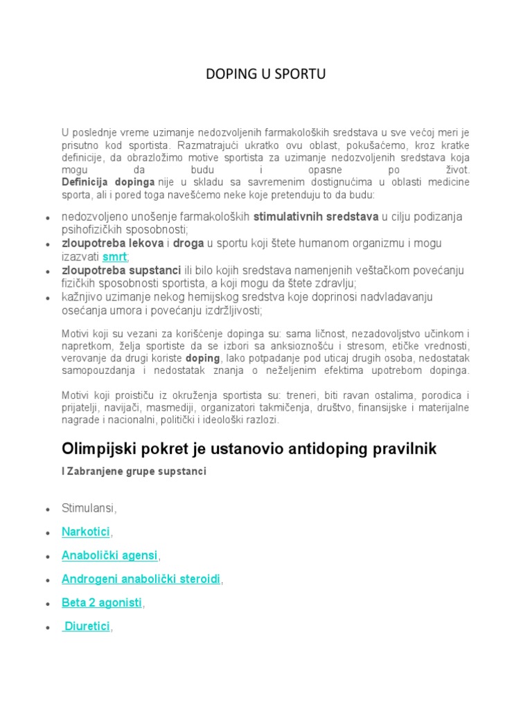 Doping U Sportu | PDF