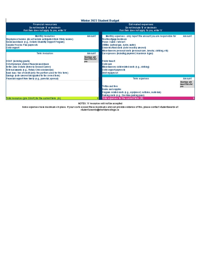 Winter Budget Template 2023 | Download Free PDF | Economies | Money