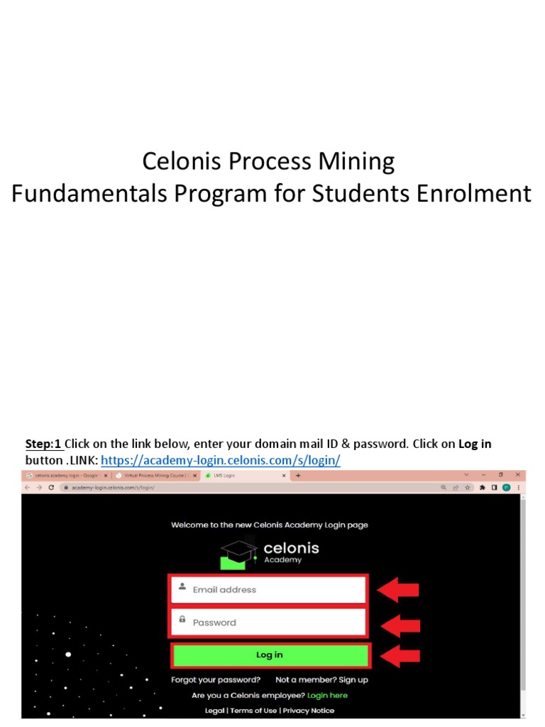 Celonis Process Mining Course Enrollment Guide | PDF