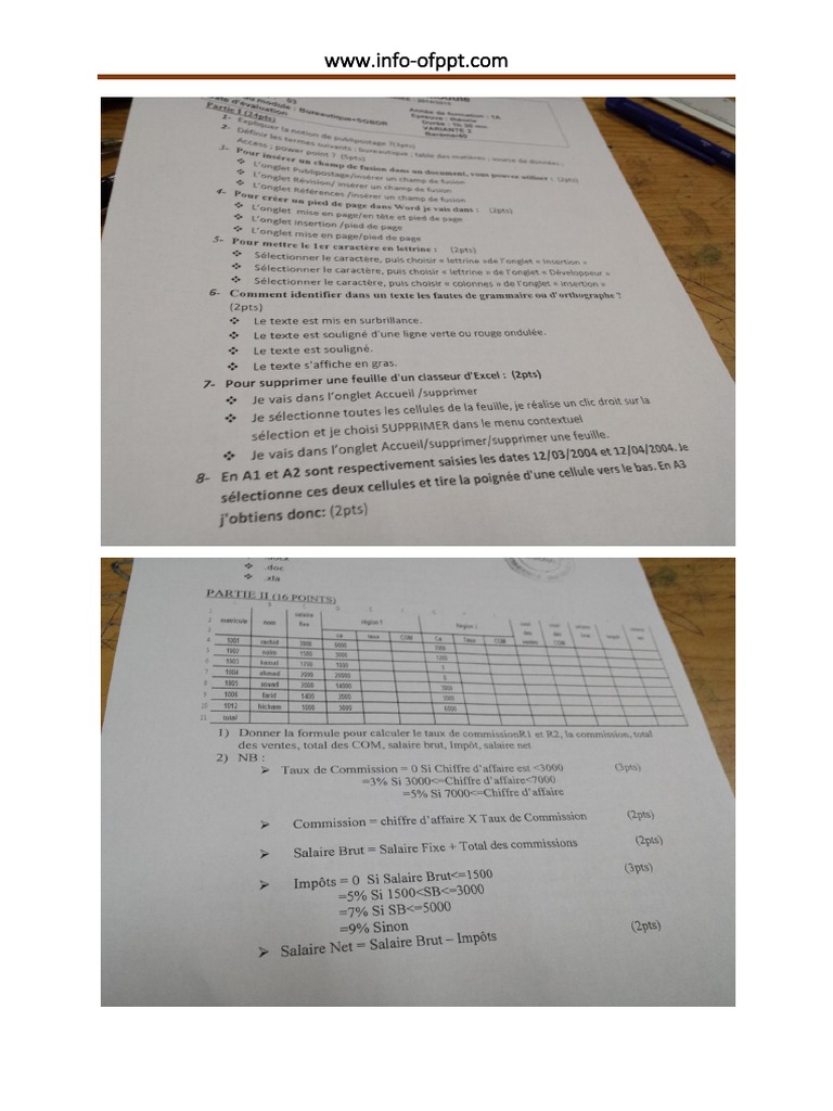 Efm Bureautique Tce Ofppt | PDF