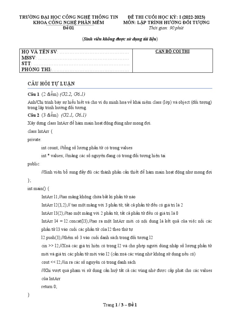 DeThi LTHDT HK1 2022 2023 | PDF