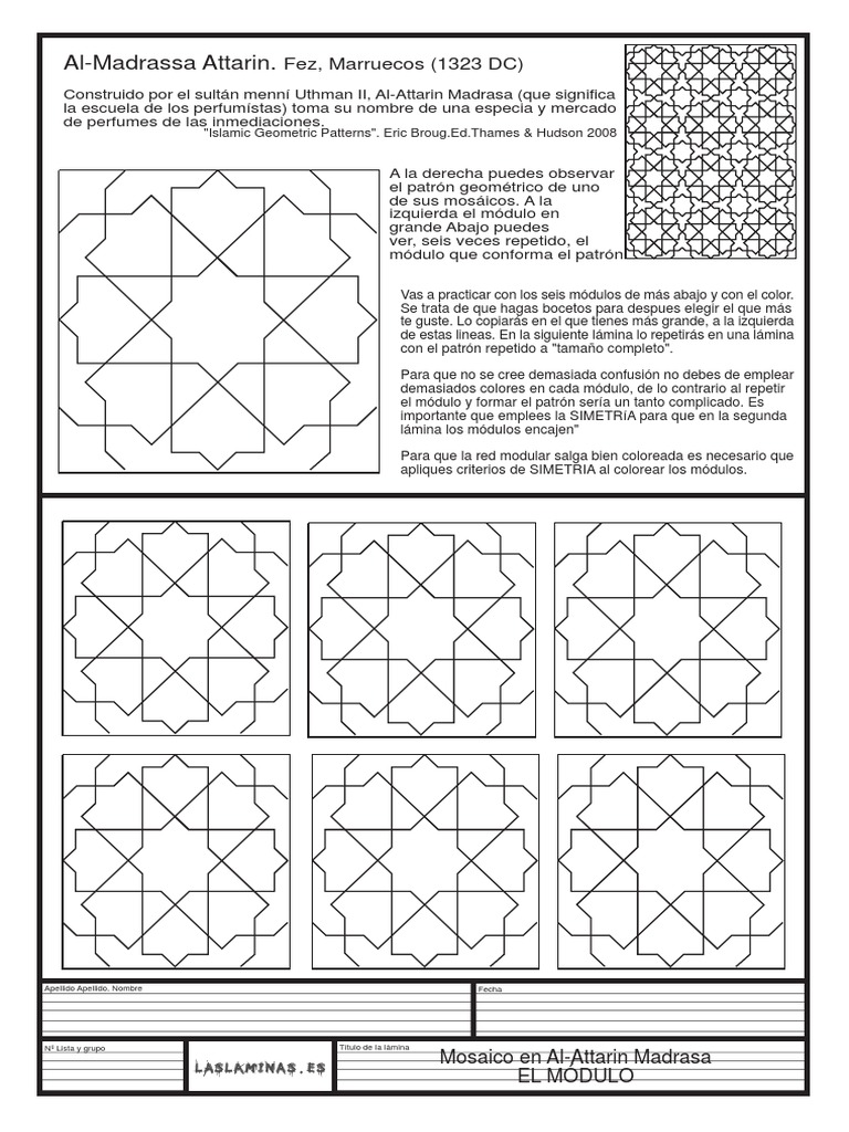 Mosaico en Al-Attarin Madrasa | PDF