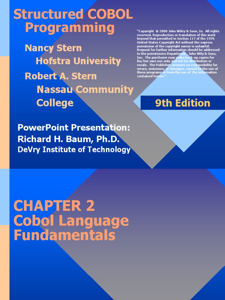 Structured COBOL Programming: Nancy Stern Hofstra University Robert A. Stern | Download Free PDF ...