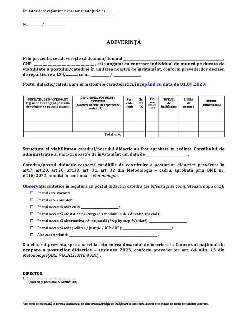 2023 Model Adev Statut Post CVP Tit | PDF