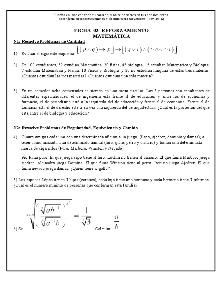 Ficha 03 4to Sec Matemática | PDF