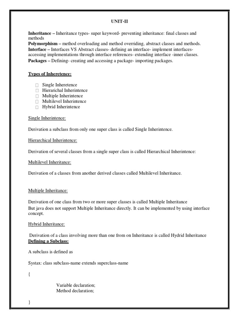 Java Programming6 Pdf Inheritance Object Oriented Programming Class Computer Programming 0752