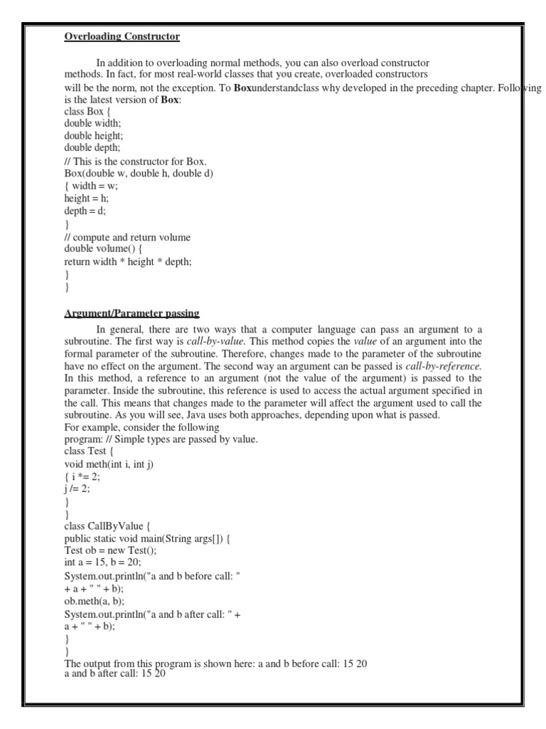 Java Programming5 Pdf Parameter Computer Programming Constructor Object Oriented