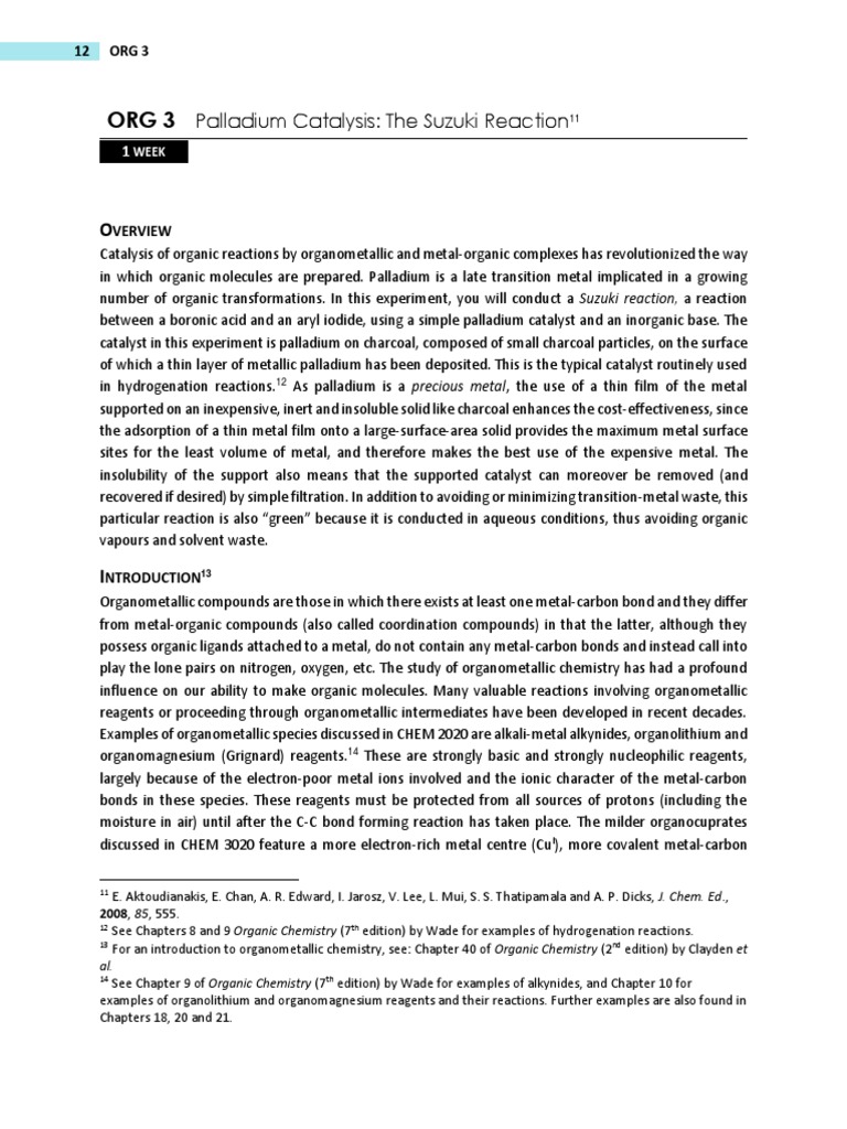 Palladium-Catalyzed Suzuki Reaction | PDF | Chemical Reactions ...