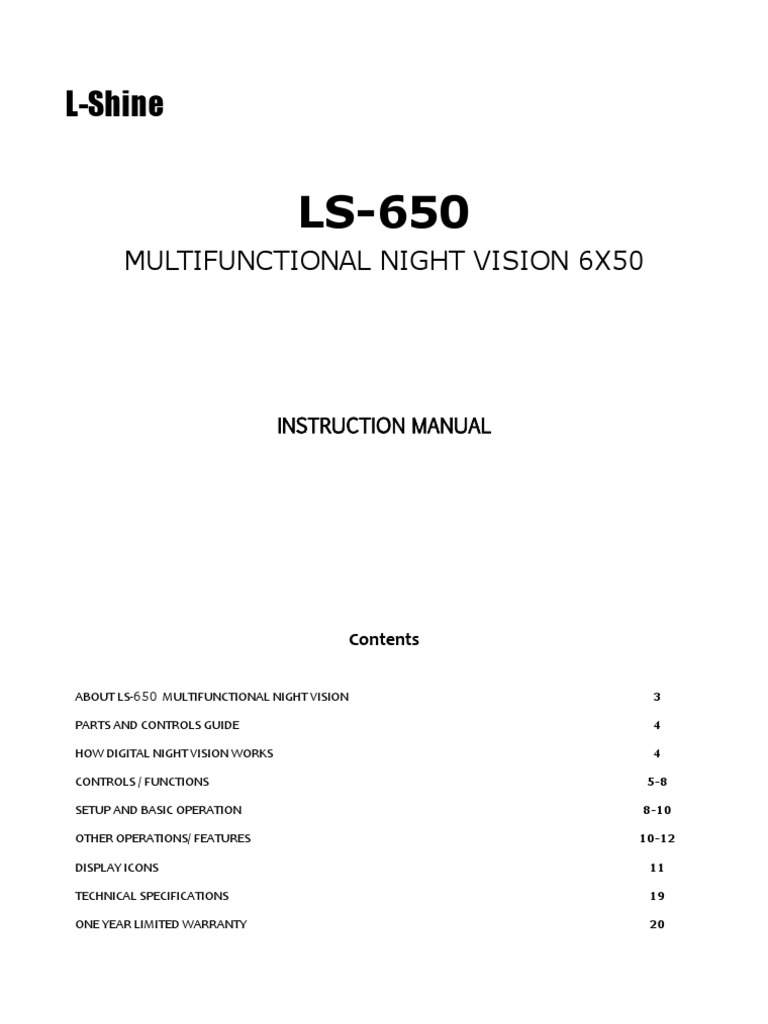 L-Shine LS-650 Manual | PDF