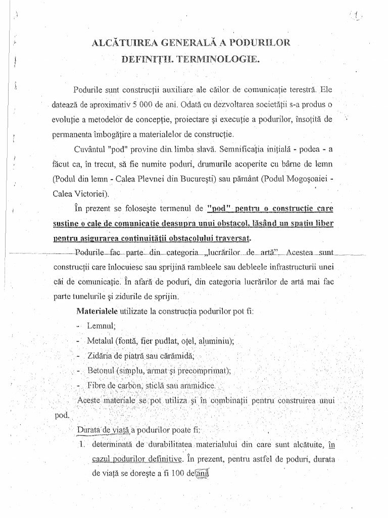 Teorie Poduri Partea I | PDF