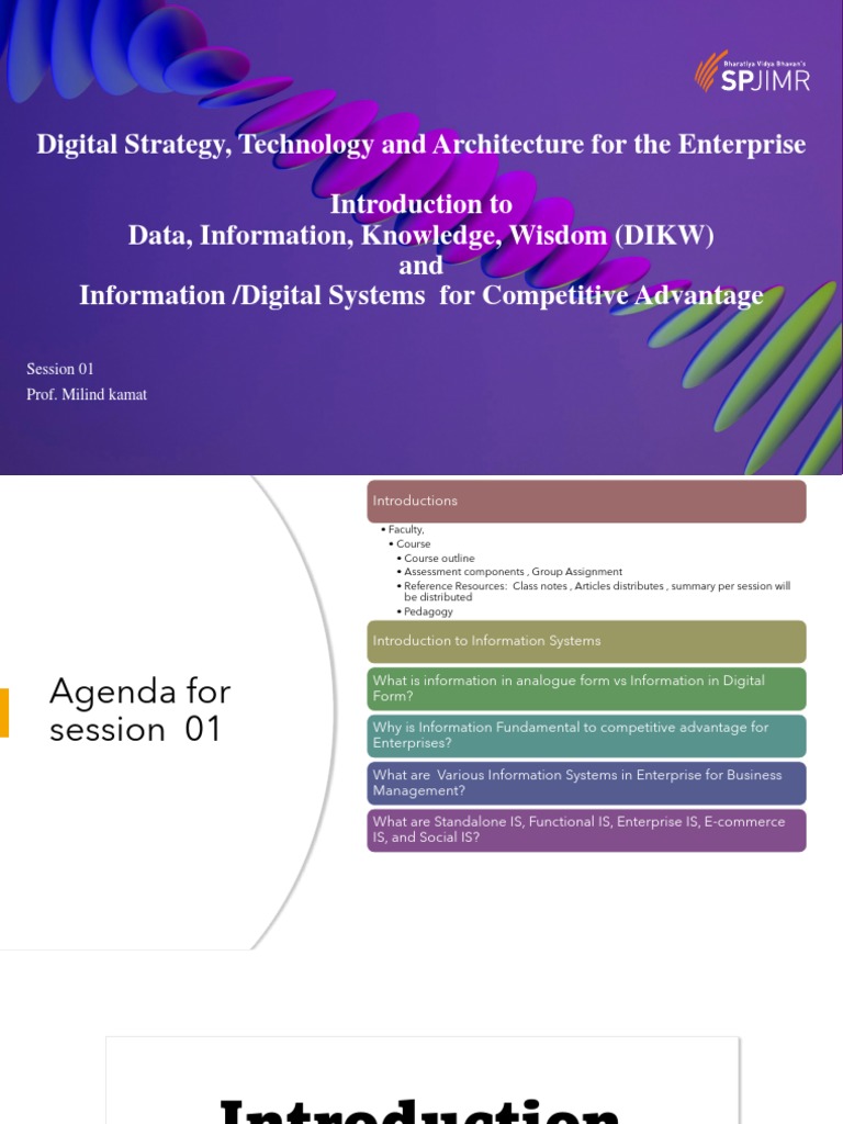 01 Introduction To Information Digital Systems Competitive Advantage Ver 10 Final | PDF