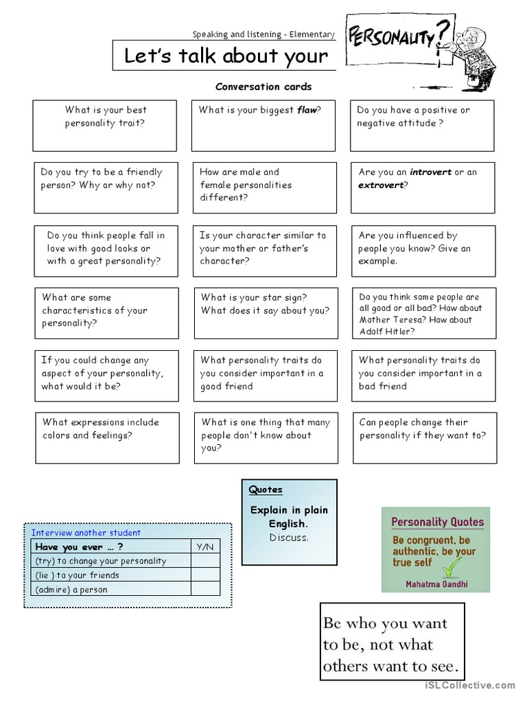 Elementary Conversation Cards Guide | PDF