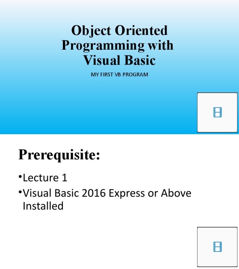 Intro to OOP with Visual Basic | PDF