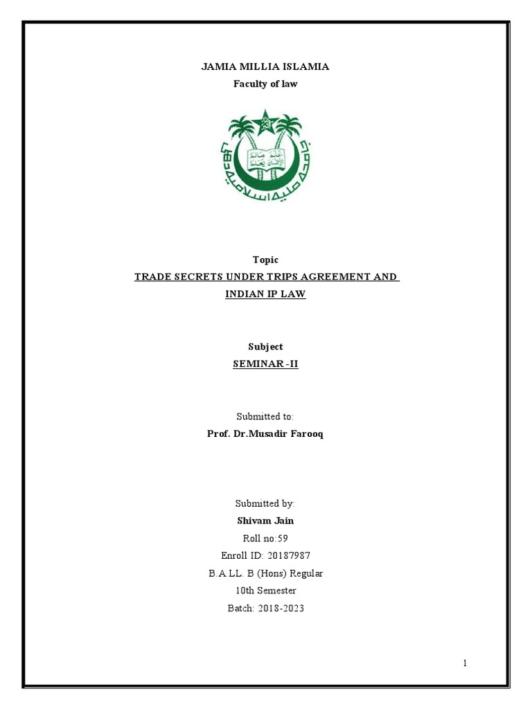 Shivam Jain, XTH Sem, Seminar-II | PDF