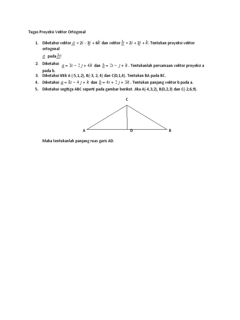 Tugas Mandiri Proyeksi Vektor | PDF