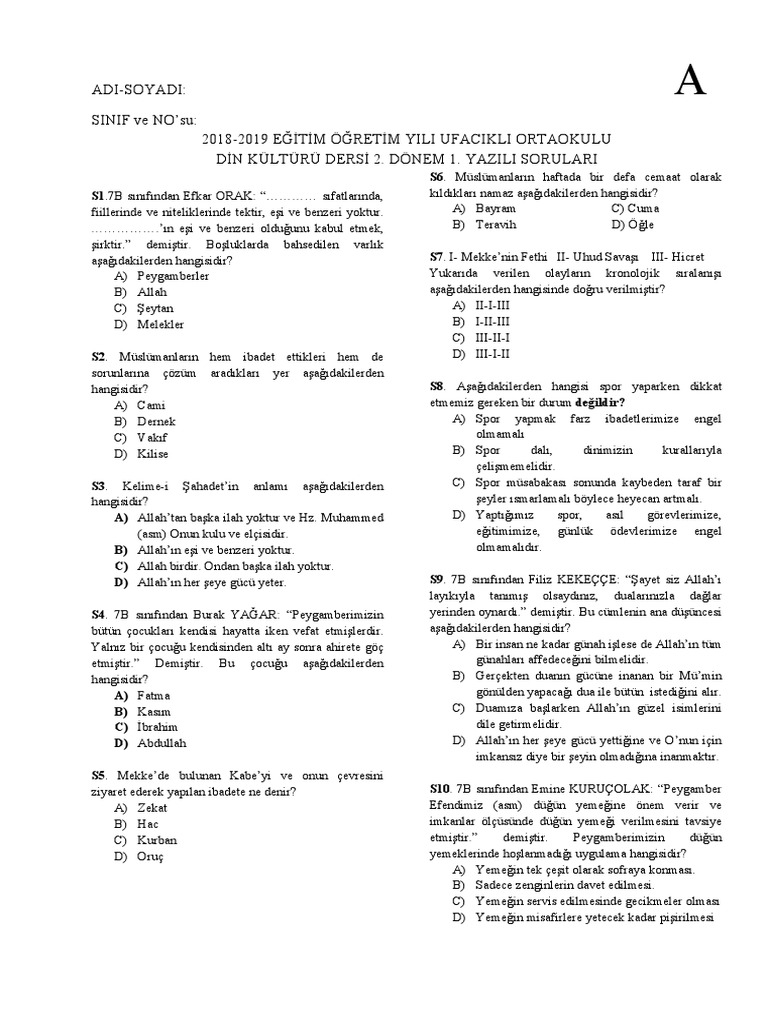 Temel Dini Bilgiler 1 | PDF