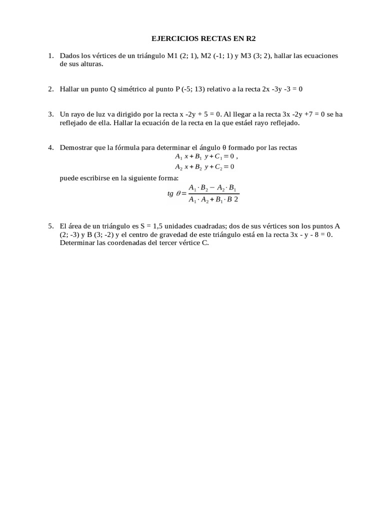 Ejercicios Rectas en R2 | PDF