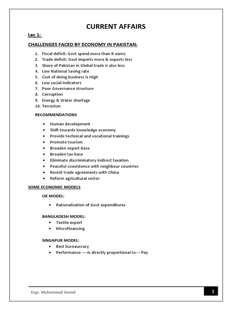 Current Affair Lectures Compiled | PDF