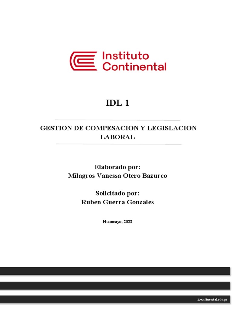 Idl 1 Compensacion y Lesgislacion | PDF