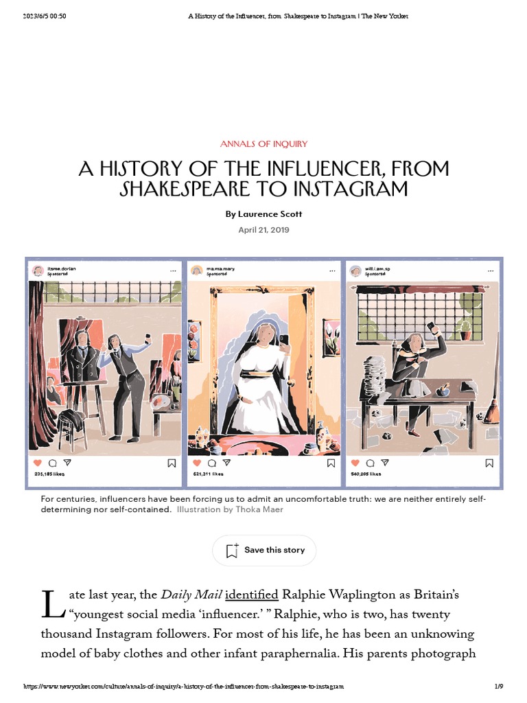 A History of The Influencer, From Shakespeare To Instagram - The New ...