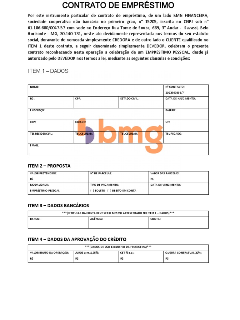 Contrato Financeira Bmg-Alessandra | PDF