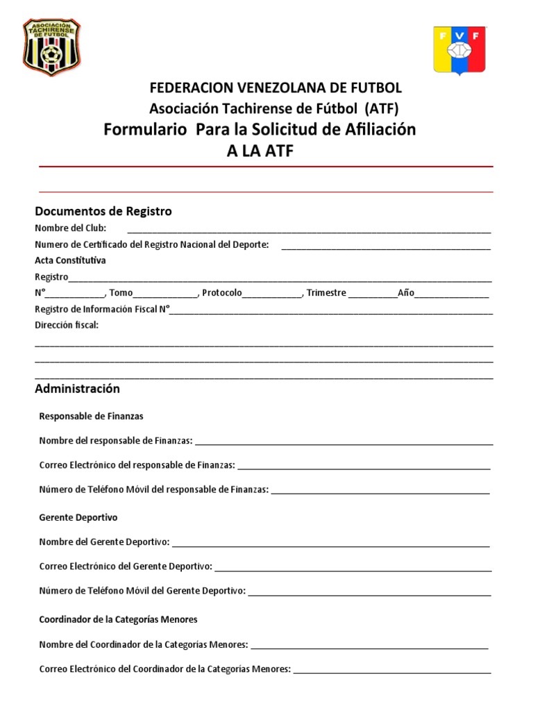 Formulario de Afiliacion A La ATF 17 03 20-1 | PDF