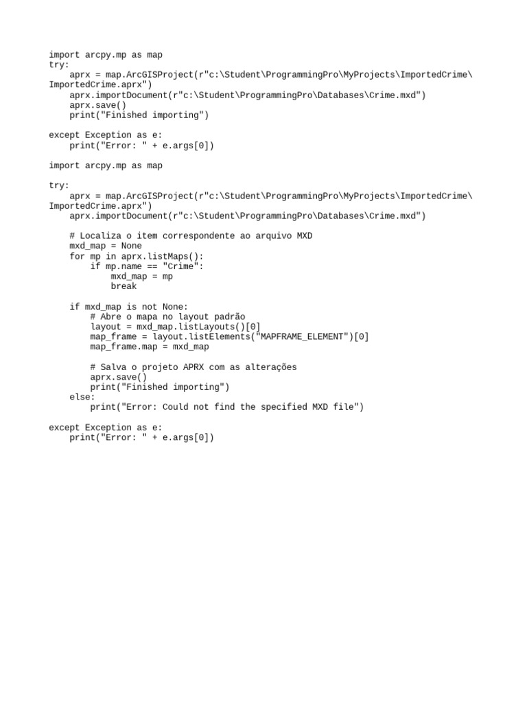 Import Arcpy - MP As Map | PDF