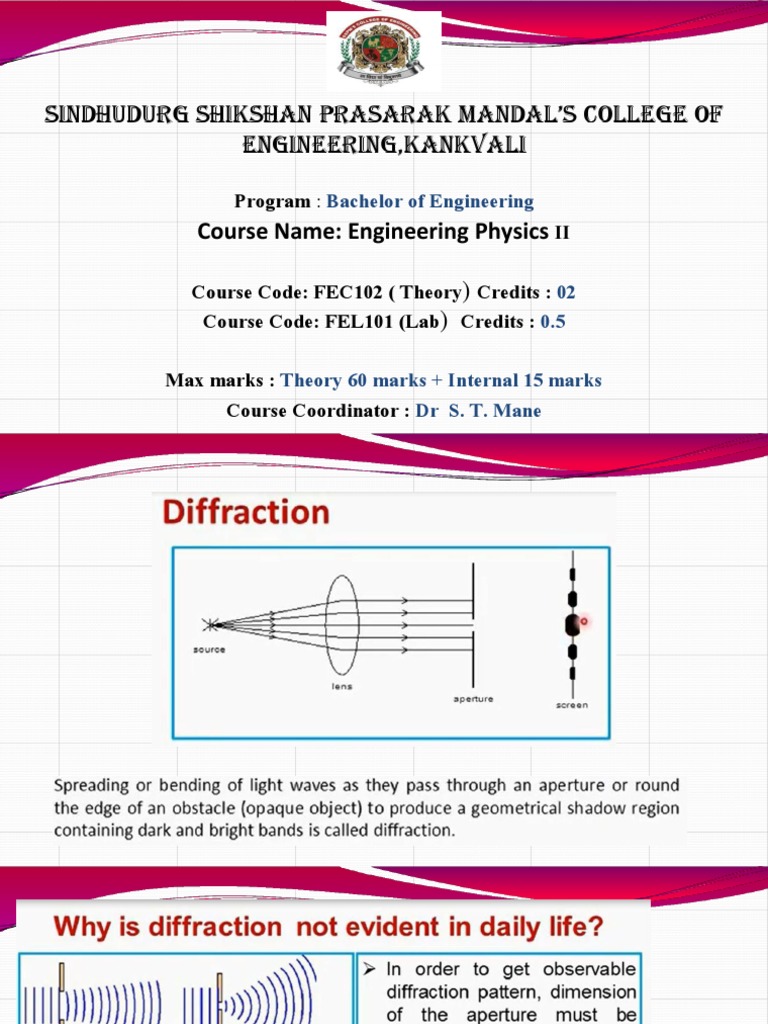 Diffraction PPT 2021 | PDF | Diffraction | Wavelength