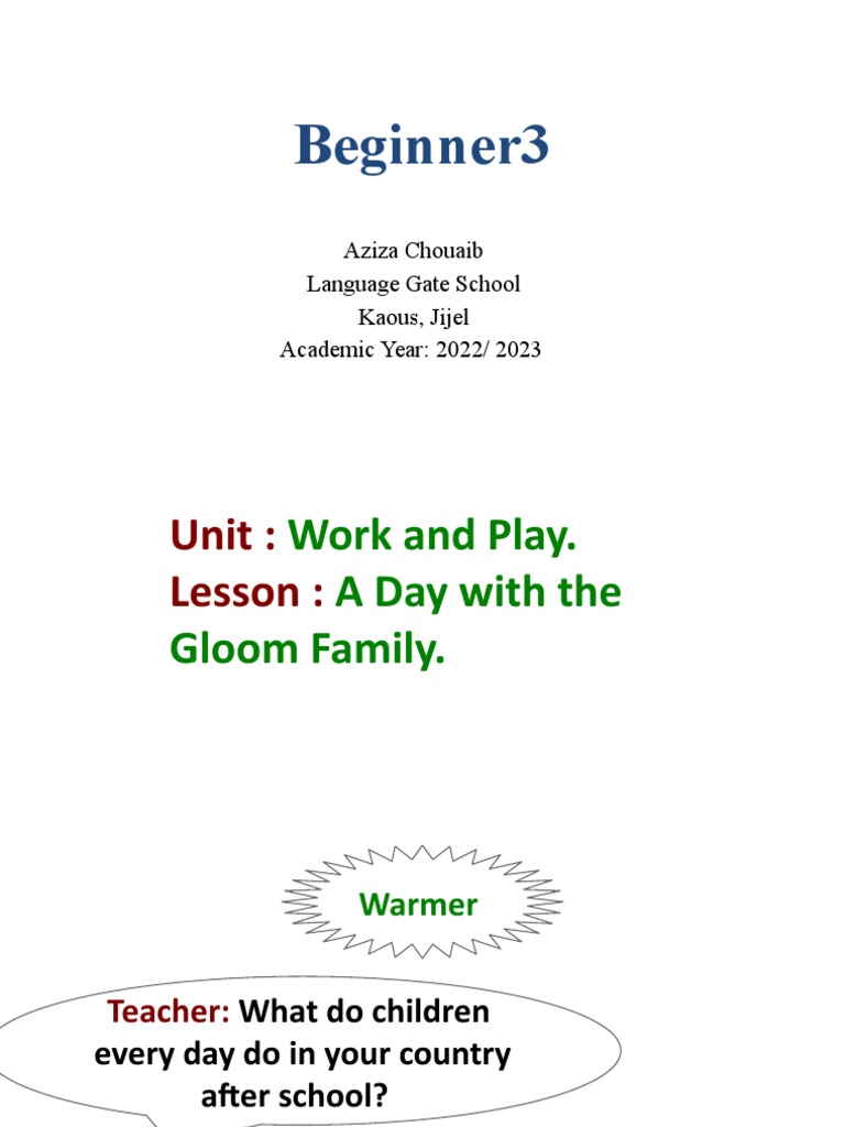 Beginner2 - A - Day With The Gloom Family | PDF