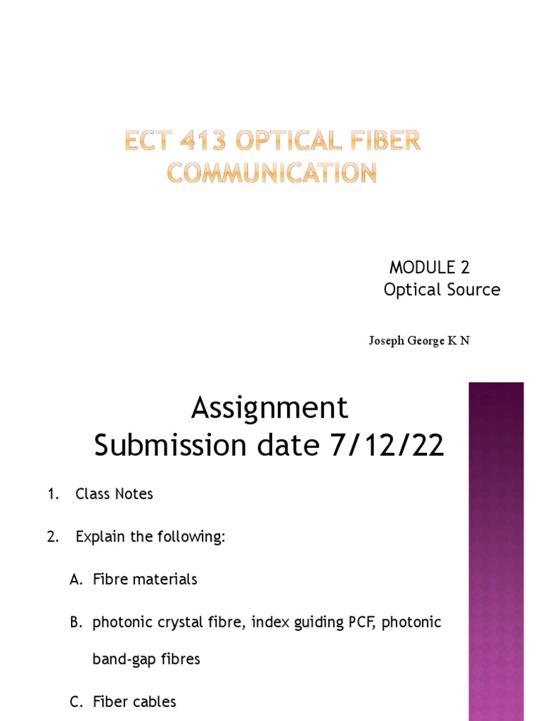 ECT 413 OFC Module 3 Optical Sourses | PDF