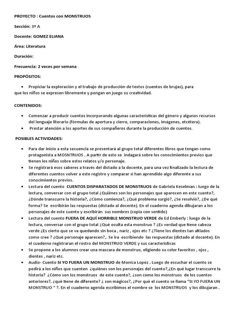 Cuentos Con Monstruos | PDF | Cuentos