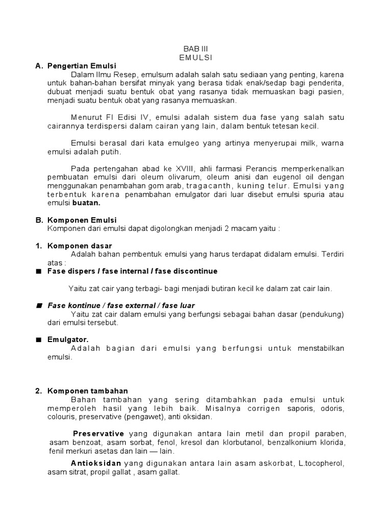 Sediaan Emulsi | PDF