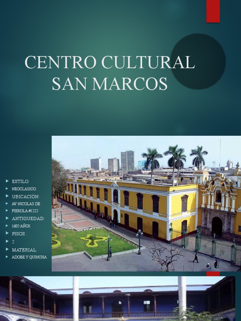 Centro Cultural San Marcos Diapos | PDF