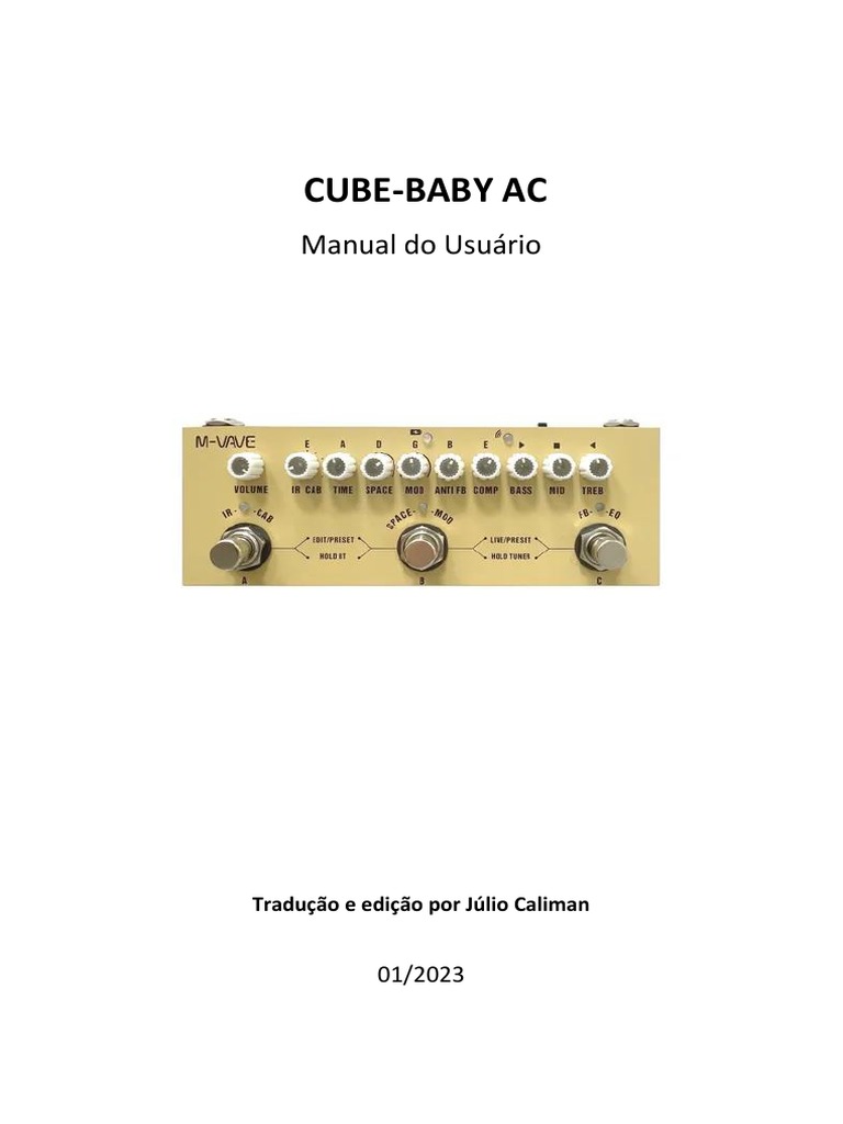 Manual Cuvave Cube Baby AC - PortuguesBR - JulioCaliman | PDF