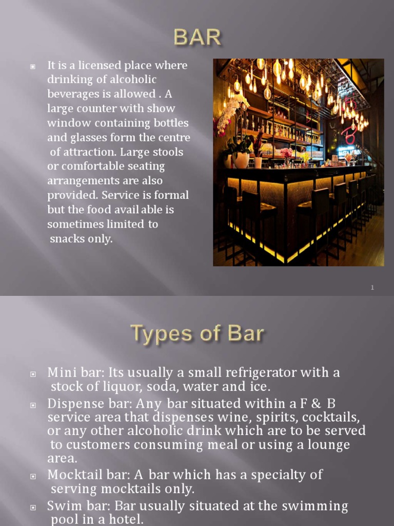 Bar Operations | PDF | Bar (Establishment) | Bartending
