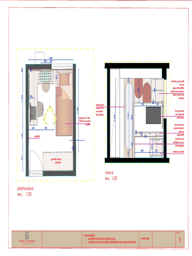 Detalhamento Marcenaria Quarto | PDF