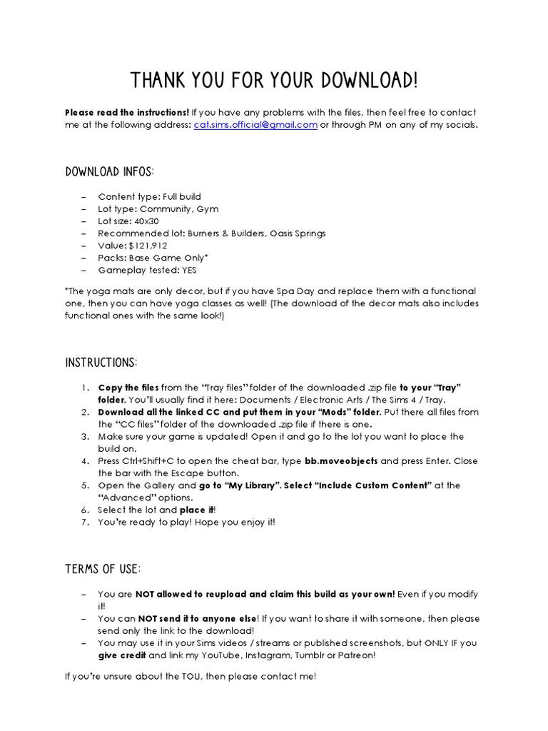 Instructions and CC List | PDF