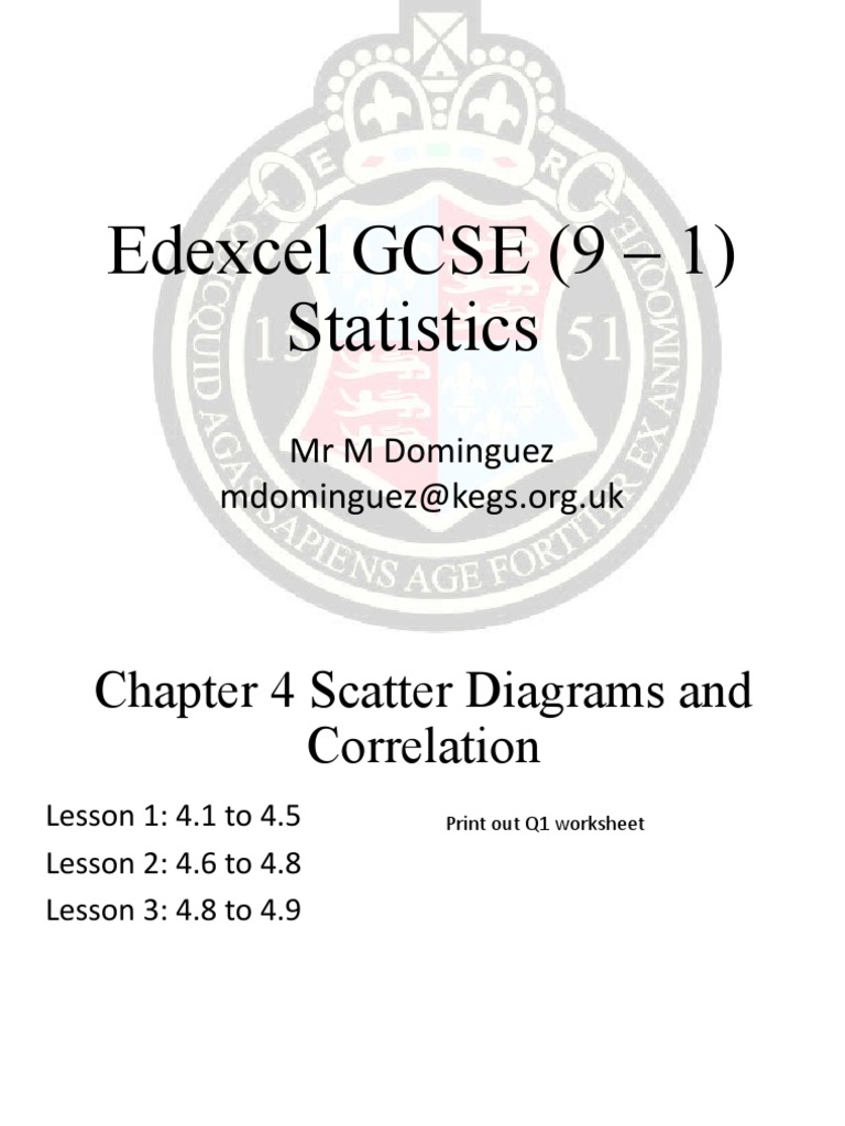 CH 4 Scatter Diagrams and Correlation | PDF | Scatter Plot