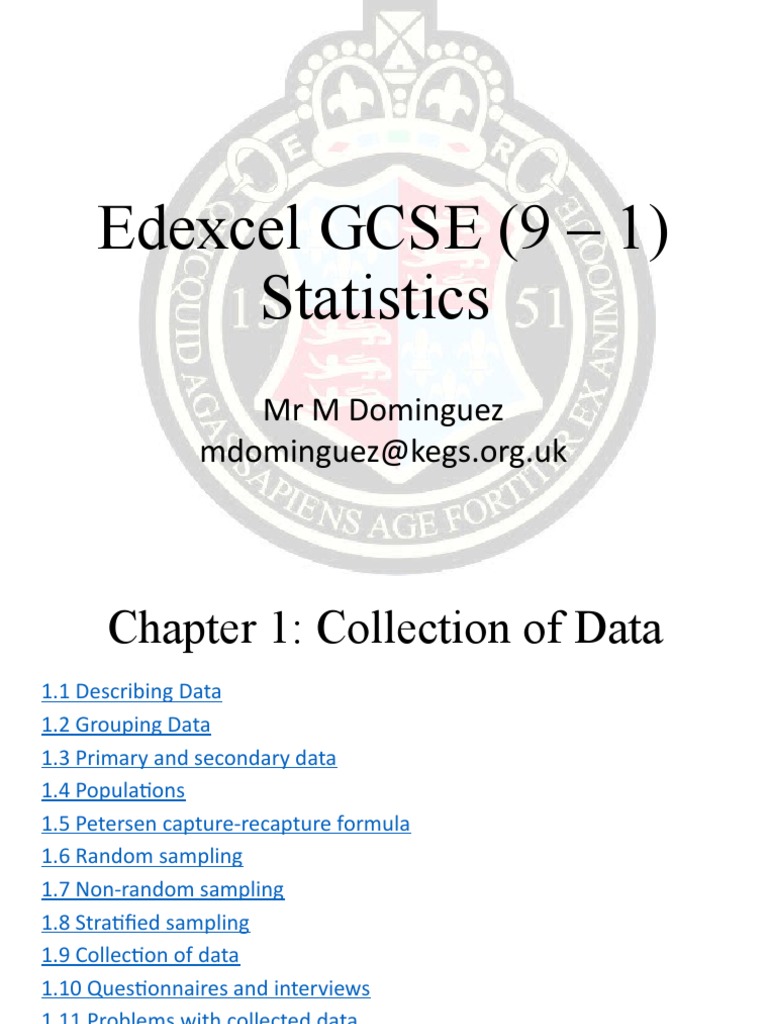 Ch 1 Collection Of Data Pdf Sampling Statistics Survey Methodology