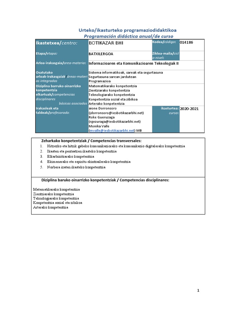 IKT 2 Programazioa 20-21 | PDF