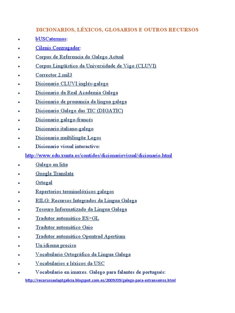 Recursos Gramática Galega | PDF