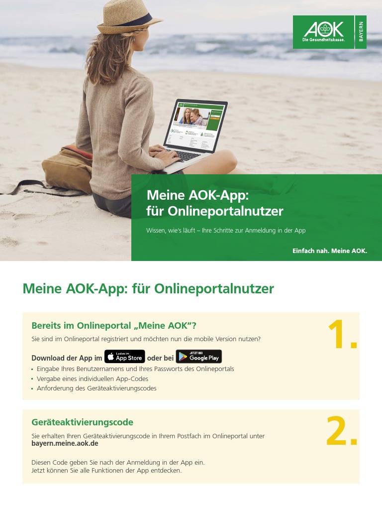 Anmeldung Onlineportalnutzer Meine Aok App | PDF
