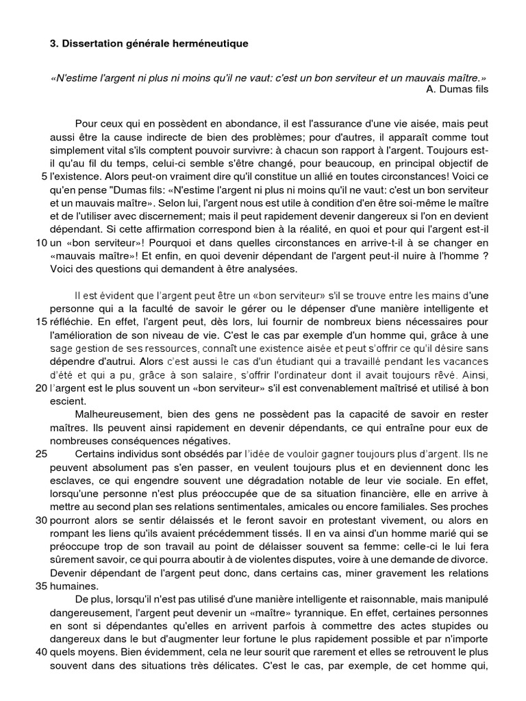 Exemples de Dissertation | PDF