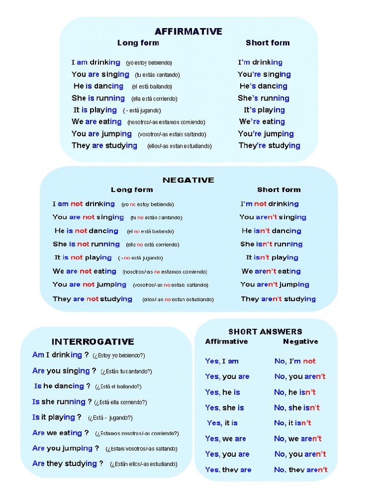 Present-Continuous Exercise 1 | PDF