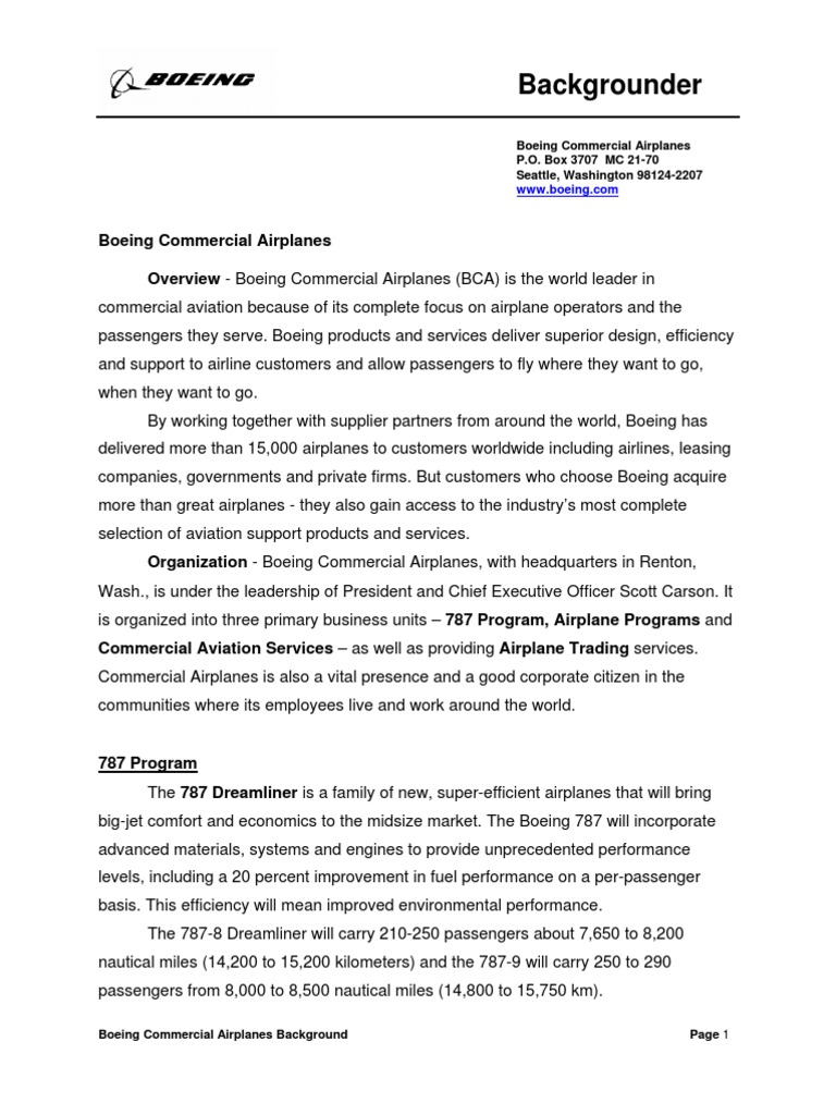 BOEING Overview | Boeing | Jet Aircraft