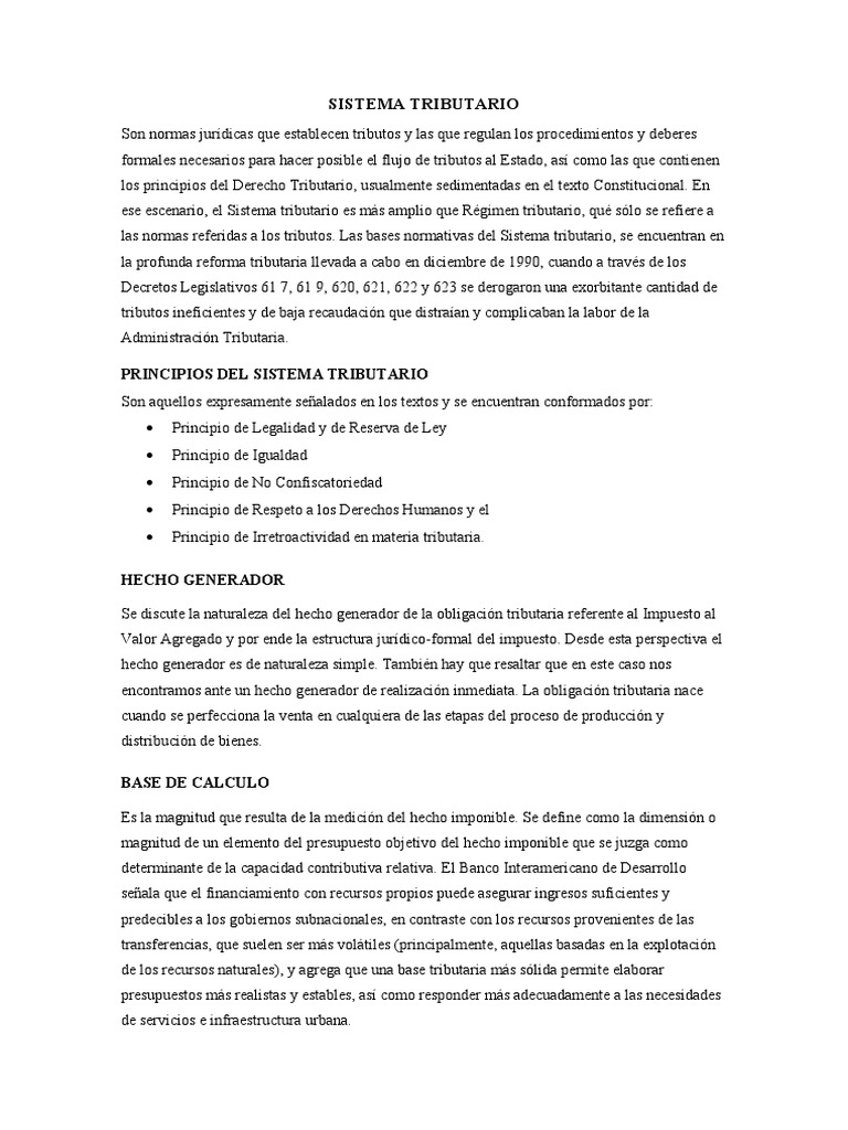 Sistema Tributario | PDF | Impuestos | Economias